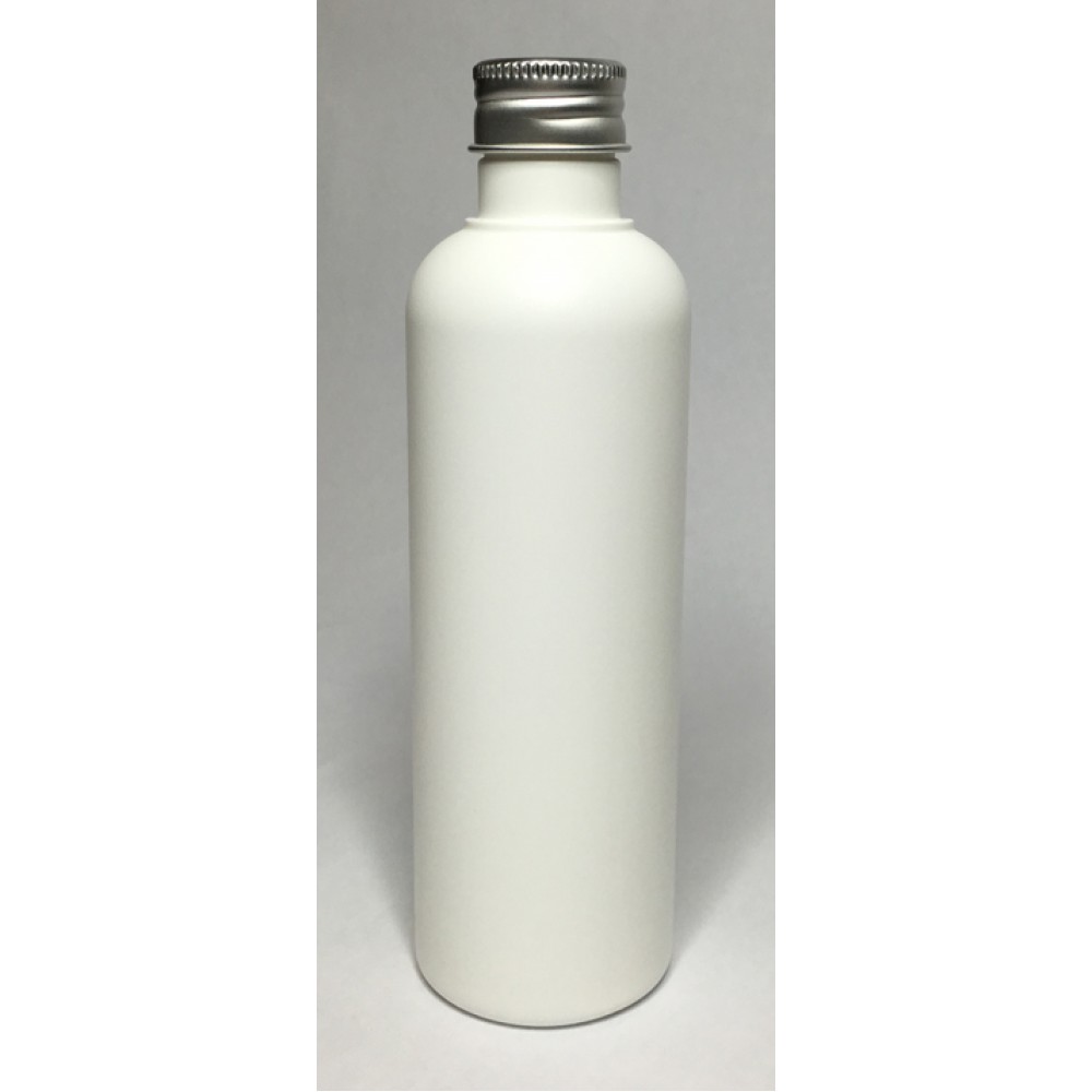 150ml White HDPE Tall Boston With Aluminium Lid