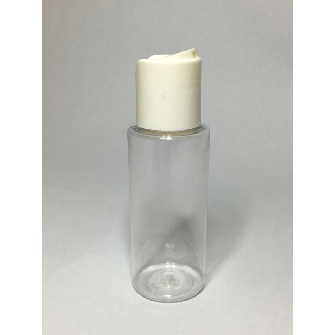 60ml Clear Plastic Cylinder Bottle & white Disc Cap
