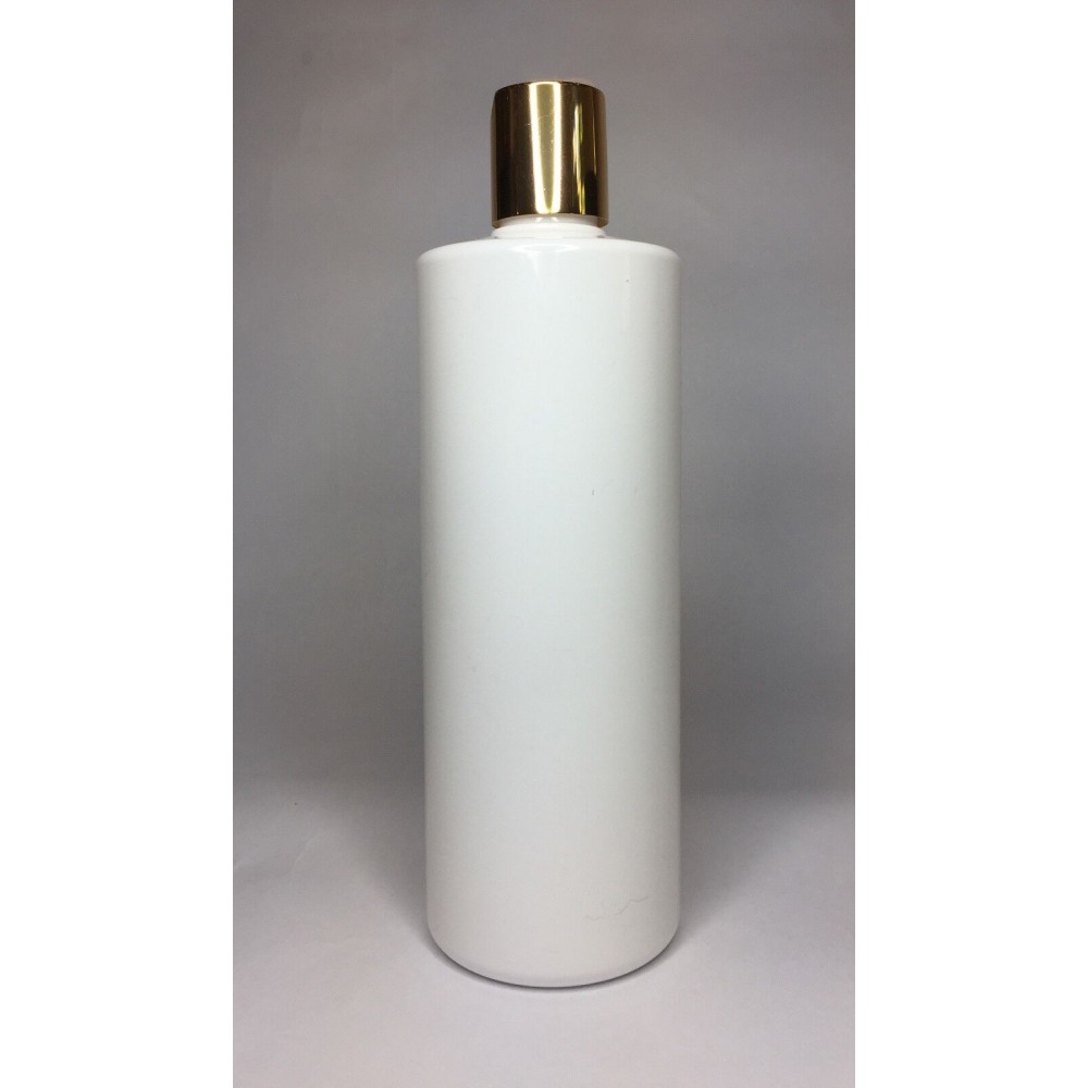 250ml White PET Cylinder with Shiny Gold Disc Top