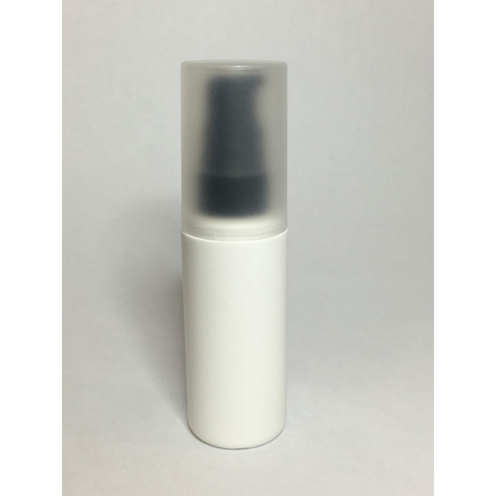 100ml White Overcap Bottle With Black Cream Pump